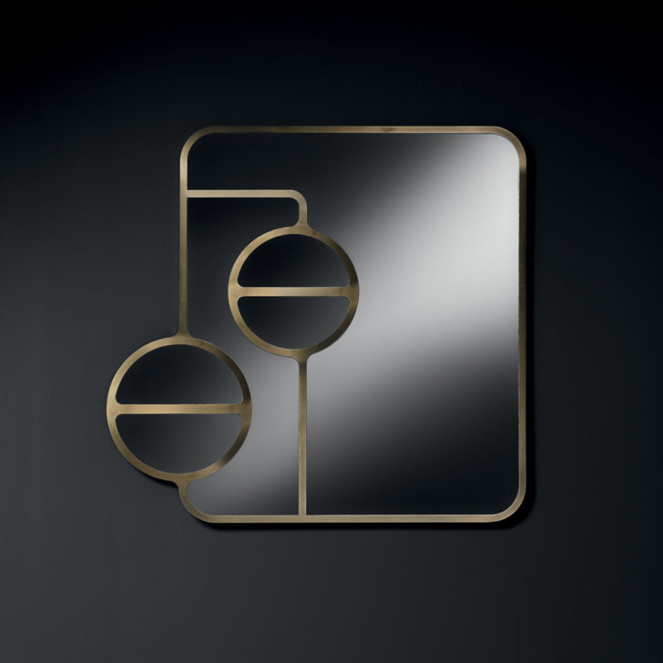 Modern Designer Curved Bronze Wall Mirror - Juliettes Interiors