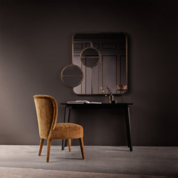Modern Designer Curved Bronze Wall Mirror - Juliettes Interiors