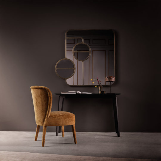Modern Designer Curved Bronze Wall Mirror - Juliettes Interiors
