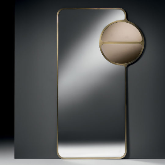 Modern Designer Curved Bronze Wall Mirror - Juliettes Interiors