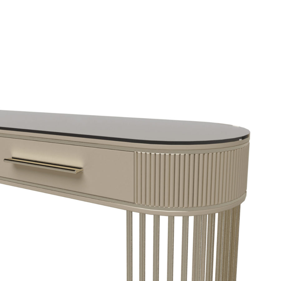 Art Deco Style Ribbed Console Table - Juliettes Interiors