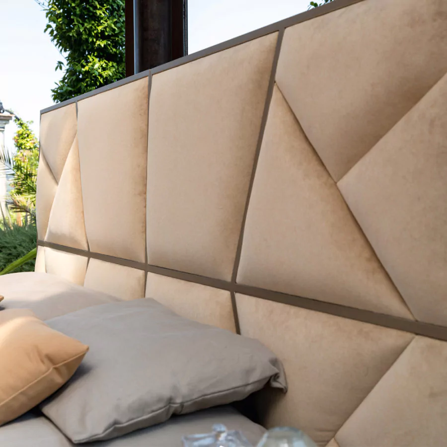 Modern Abstract Upholstered Bed - Juliettes Interiors