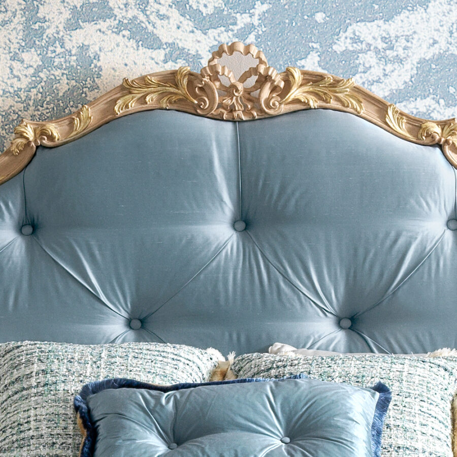 Button Upholstered Rococo Style Bed - Juliettes Interiors