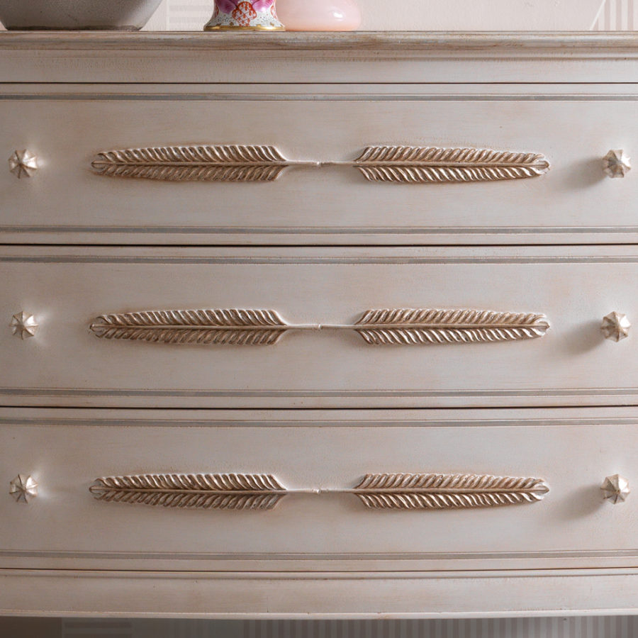 Classic Feather Design Chest Of Drawers - Juliettes Interiors