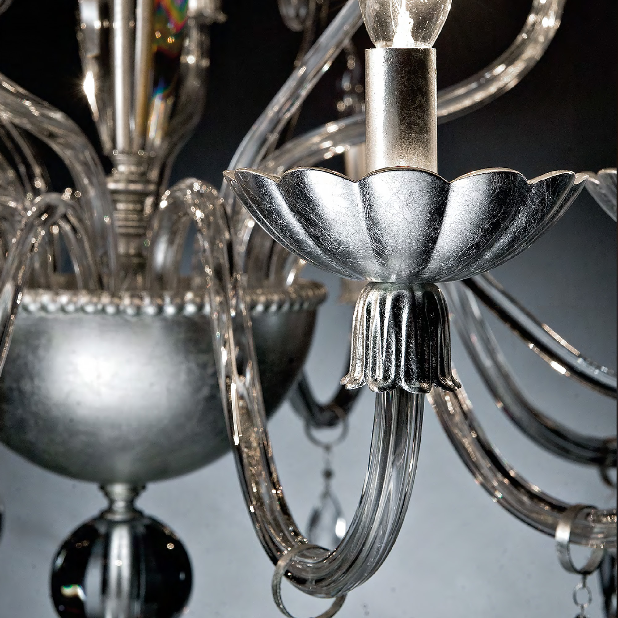 Candle Style Chandelier With Crystal Drops - Juliettes Interiors
