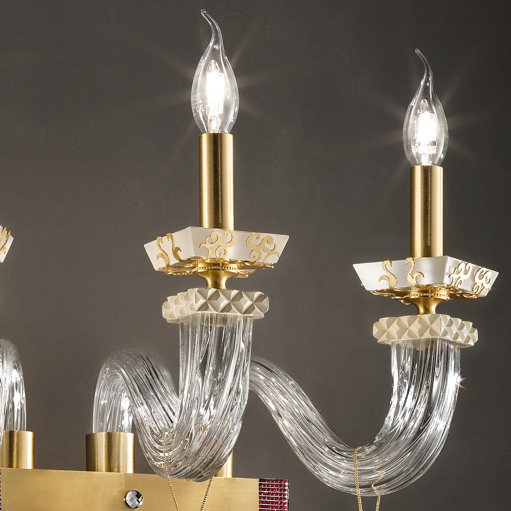 Elegant Triple Wall Light With Pendant Drops - Juliettes Interiors