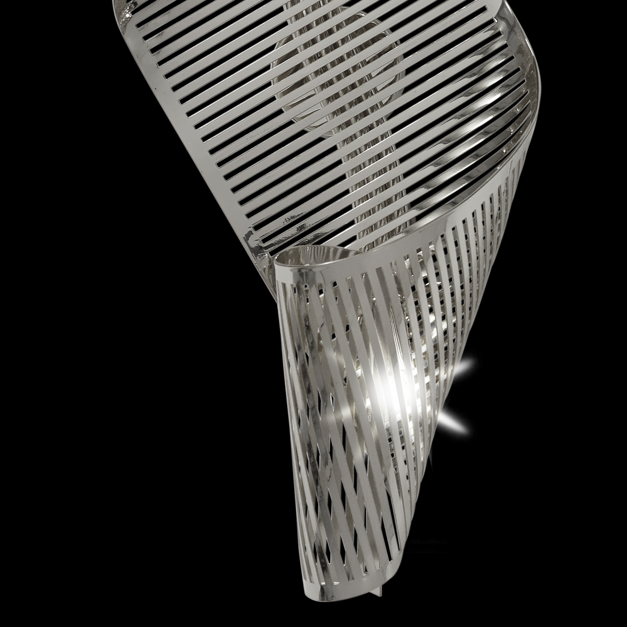 Contemporary Twisted Polished Nickel Wall Light - Juliettes Interiors