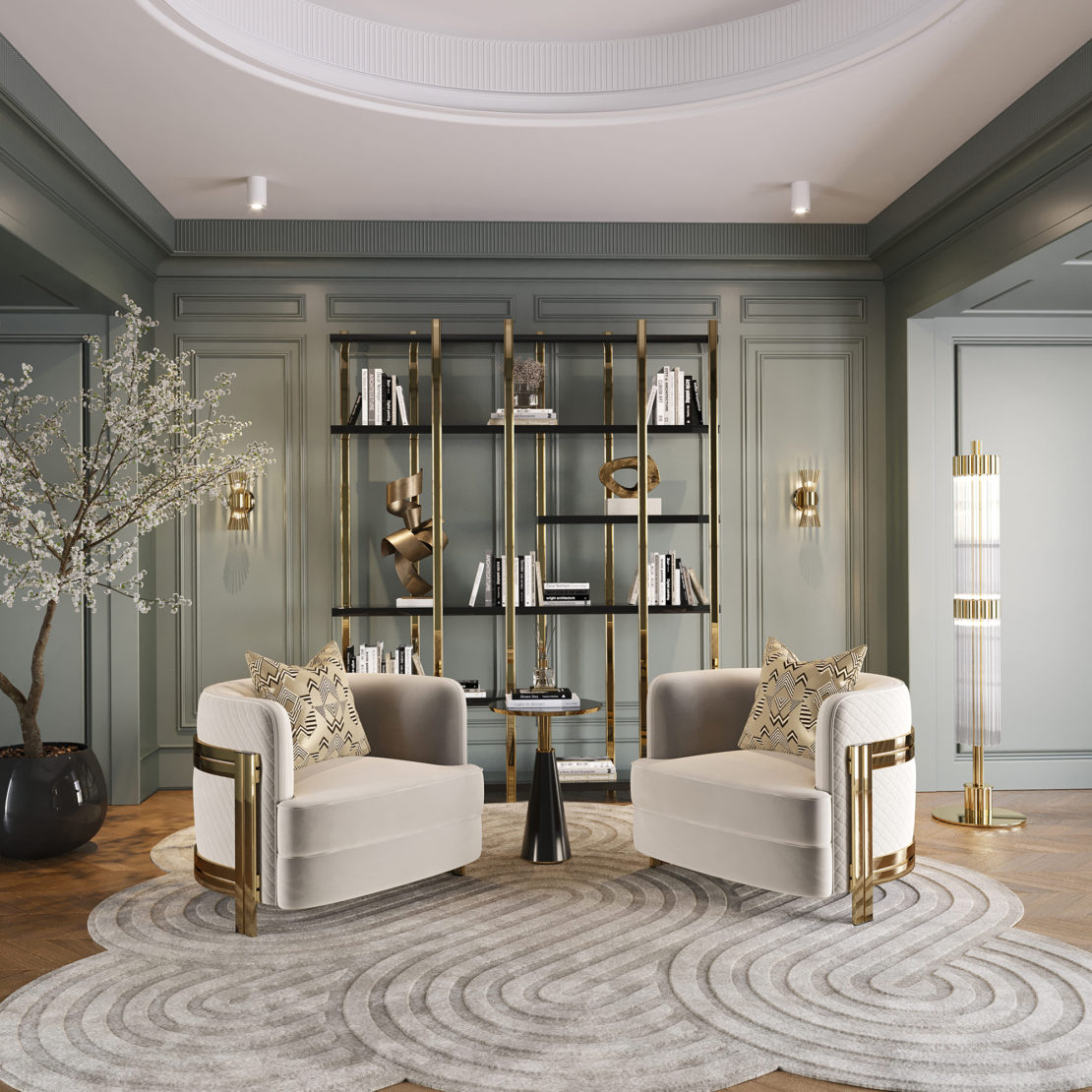 Large Modern Open Bookcase - Juliettes Interiors