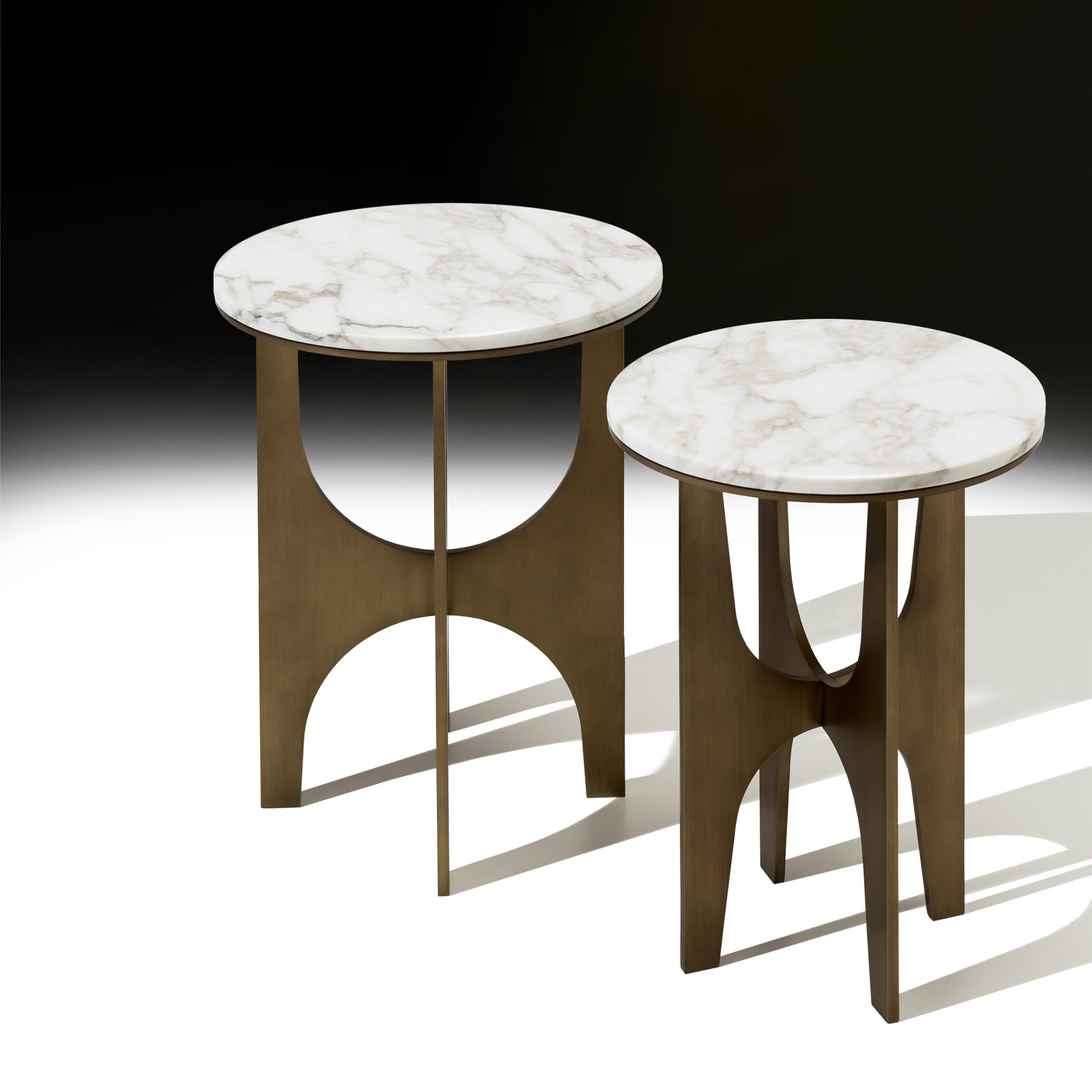 Art Deco Style Round Marble Side Table - Juliettes Interiors
