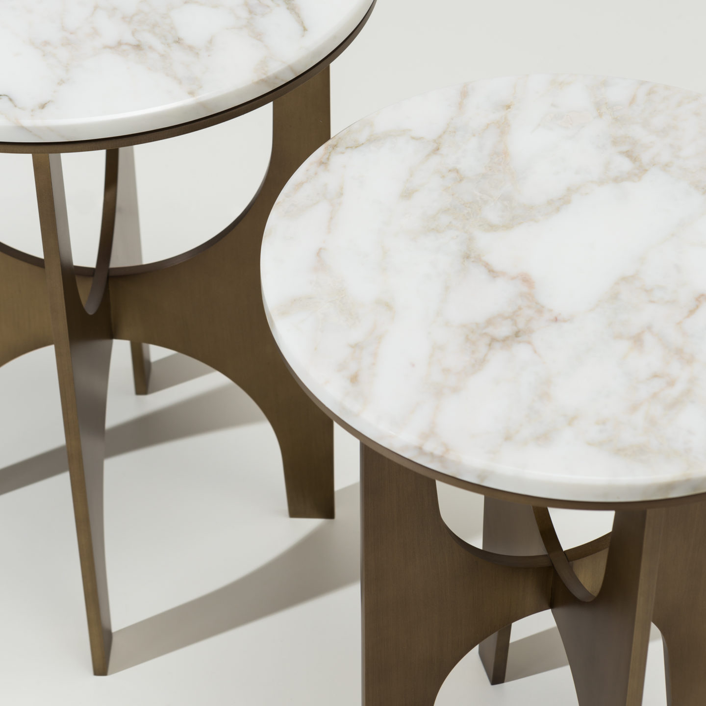 Art Deco Style Round Marble Side Table - Juliettes Interiors