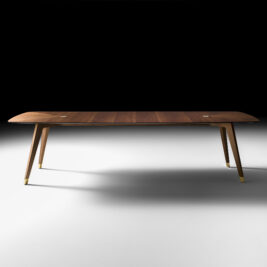 Contemporary Rectangular Walnut Dining Table - Juliettes Interiors