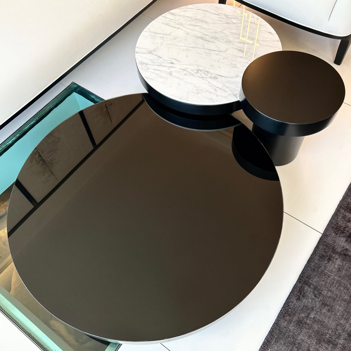 Set Of 3 Modern Round Coffee Tables - Juliettes Interiors