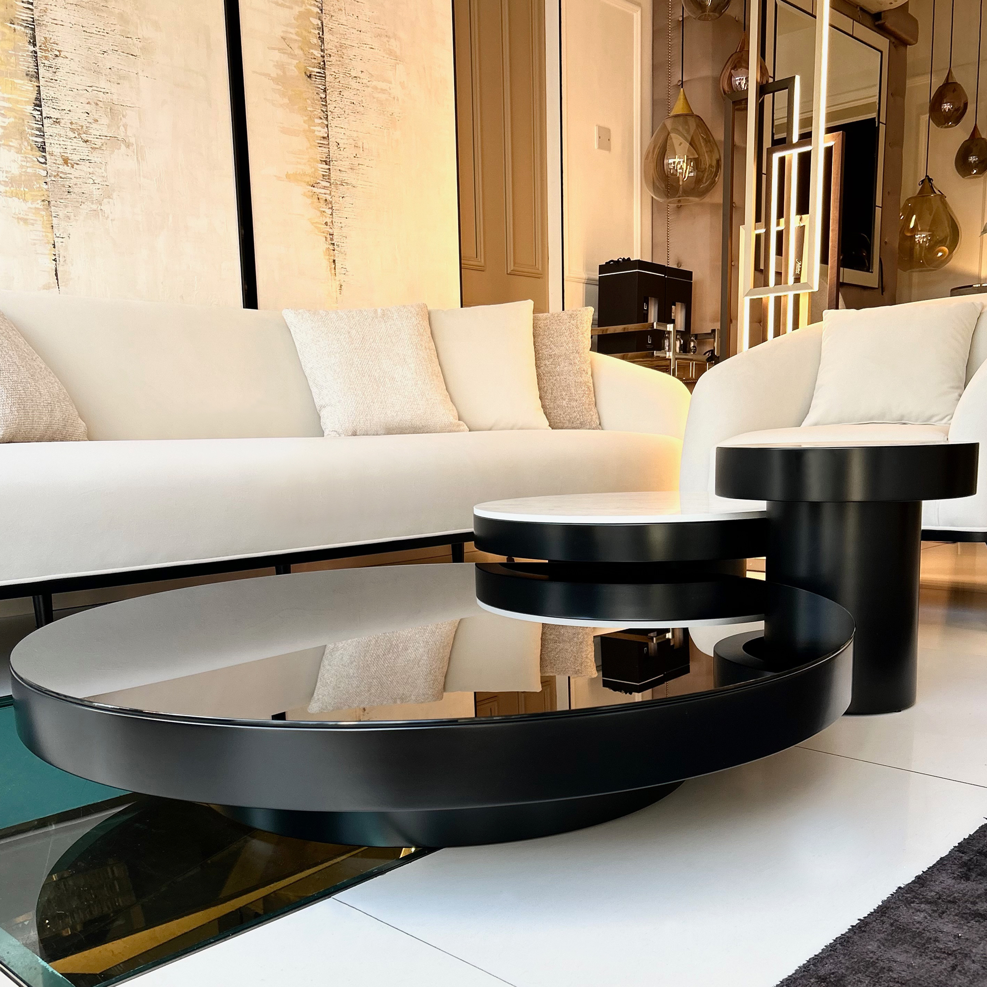 Set Of 3 Modern Round Coffee Tables - Juliettes Interiors