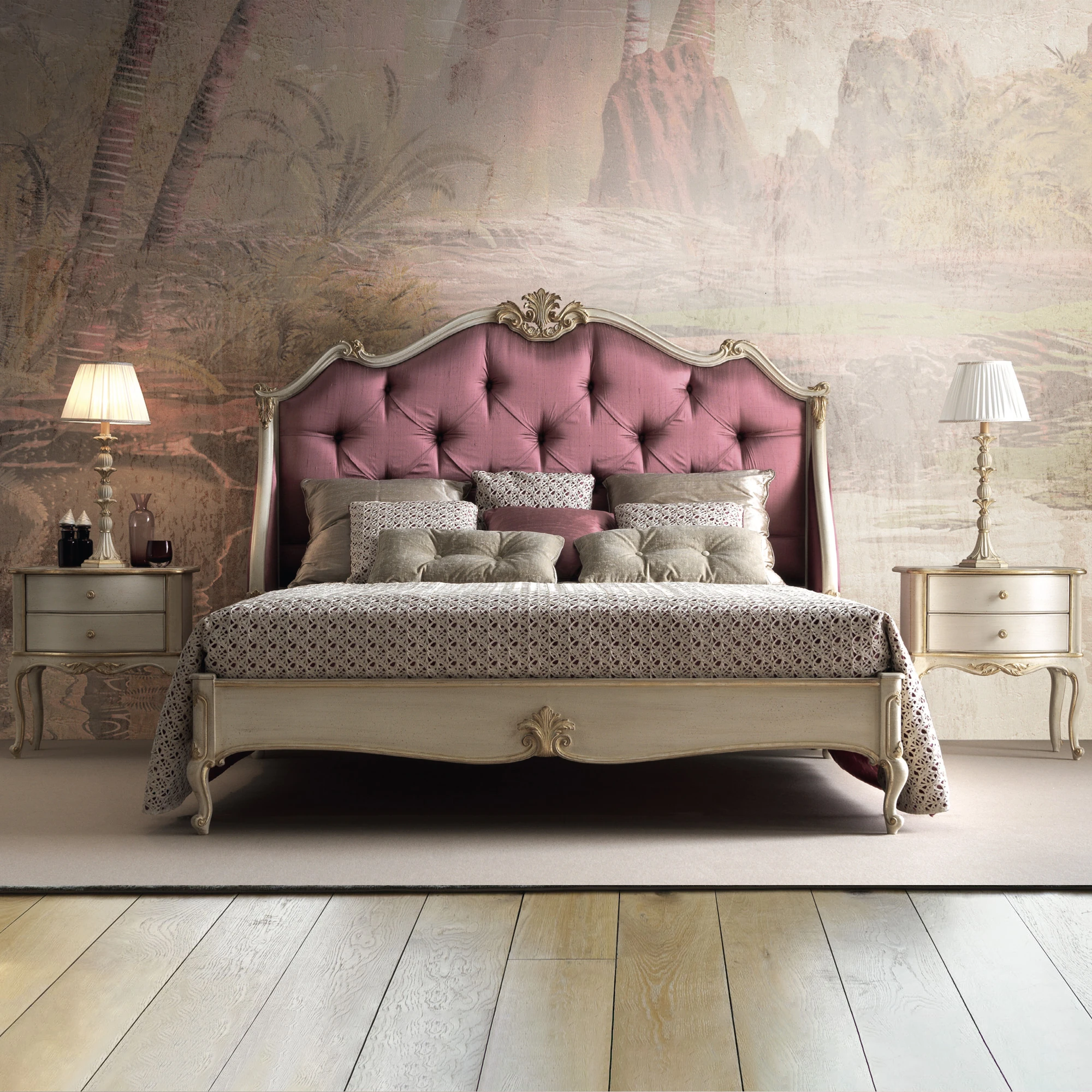 Ornate Classic Style Winged Bed - Juliettes Interiors