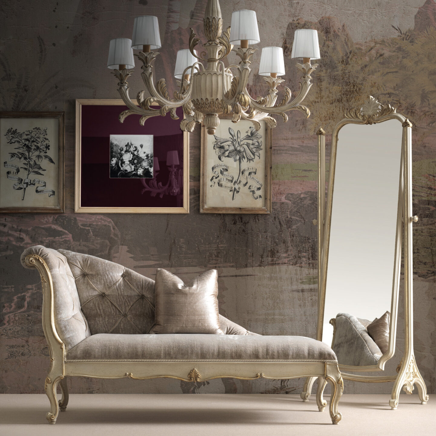 Rococo Style Chaise Longue - Juliettes Interiors