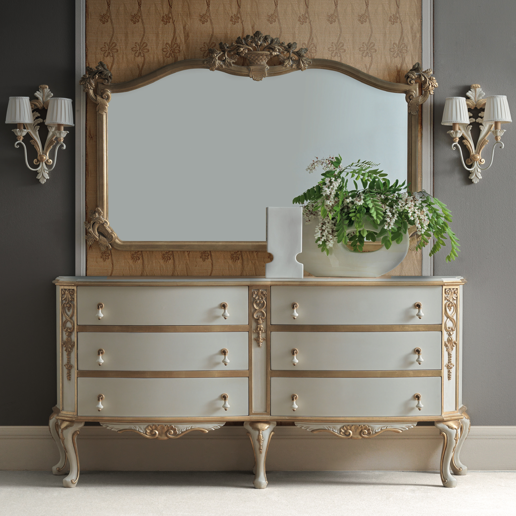 Rococo Style Double Wall Light - Juliettes Interiors