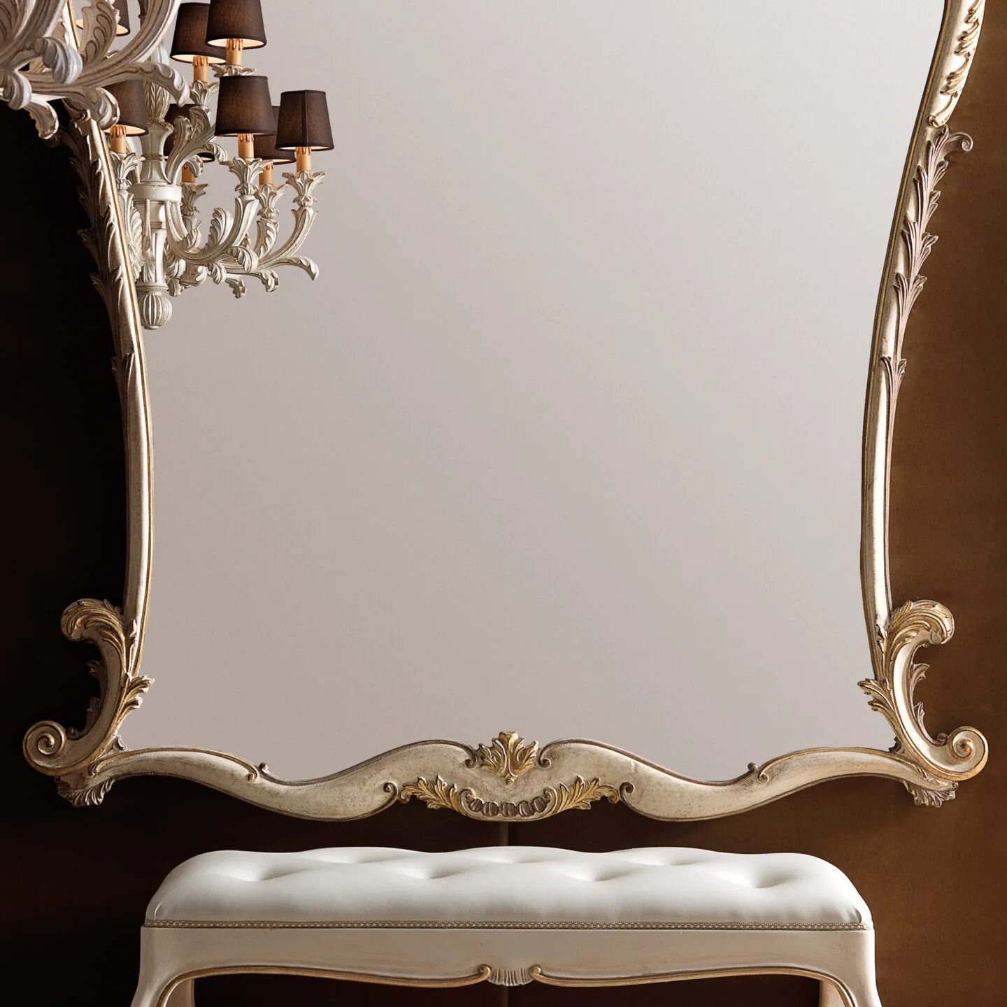 Large Rococo Style Wall Mirror - Juliettes Interiors