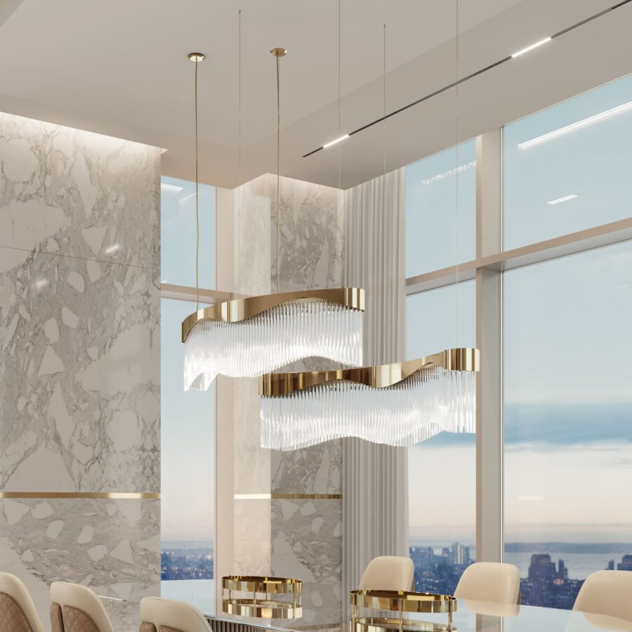 Modern Wavy Chandelier - Juliettes Interiors