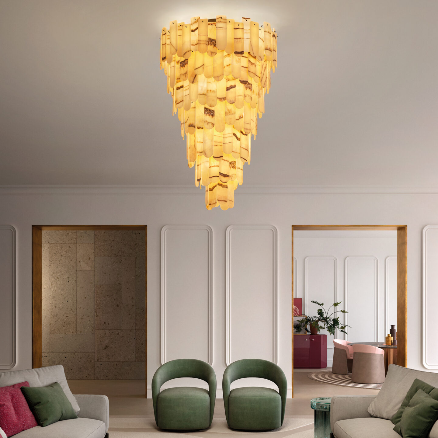 Modern Onyx Tiered Ceiling Light - Juliettes Interiors