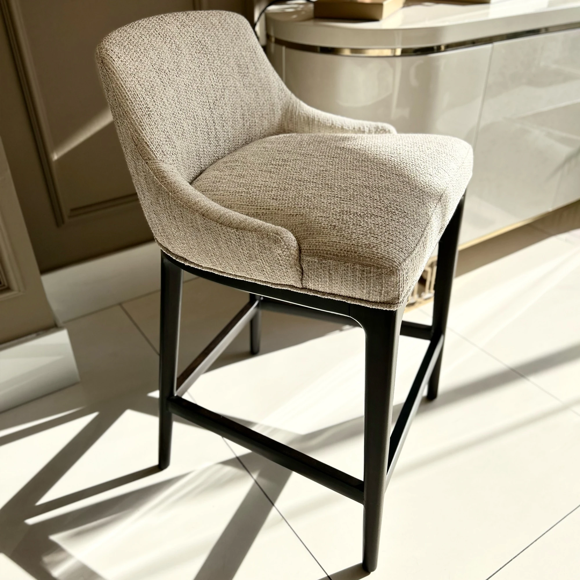 Set Of Two Boucle Bar Stools - Juliettes Interiors