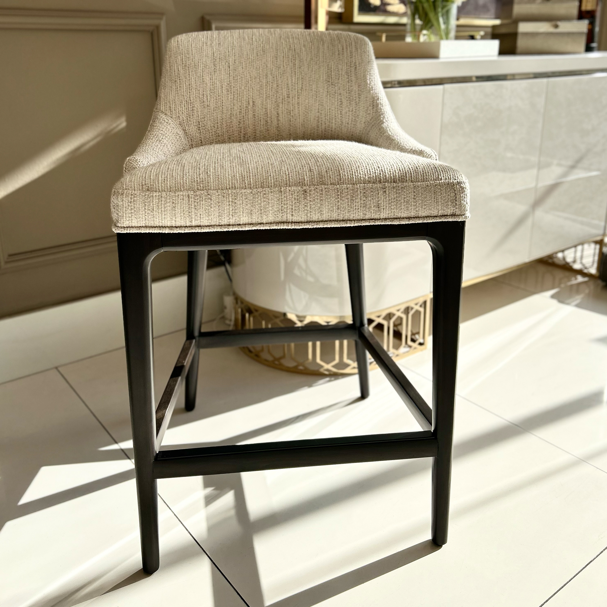 Set Of Two Boucle Bar Stools - Juliettes Interiors