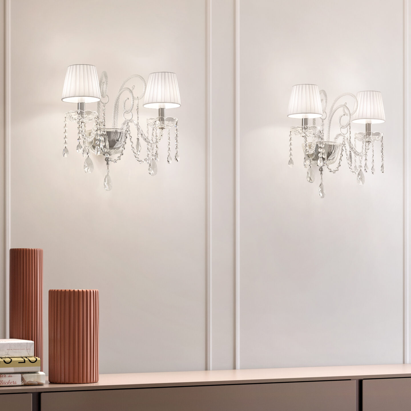 Classic Style Clear Crystal Wall Light - Juliettes Interiors