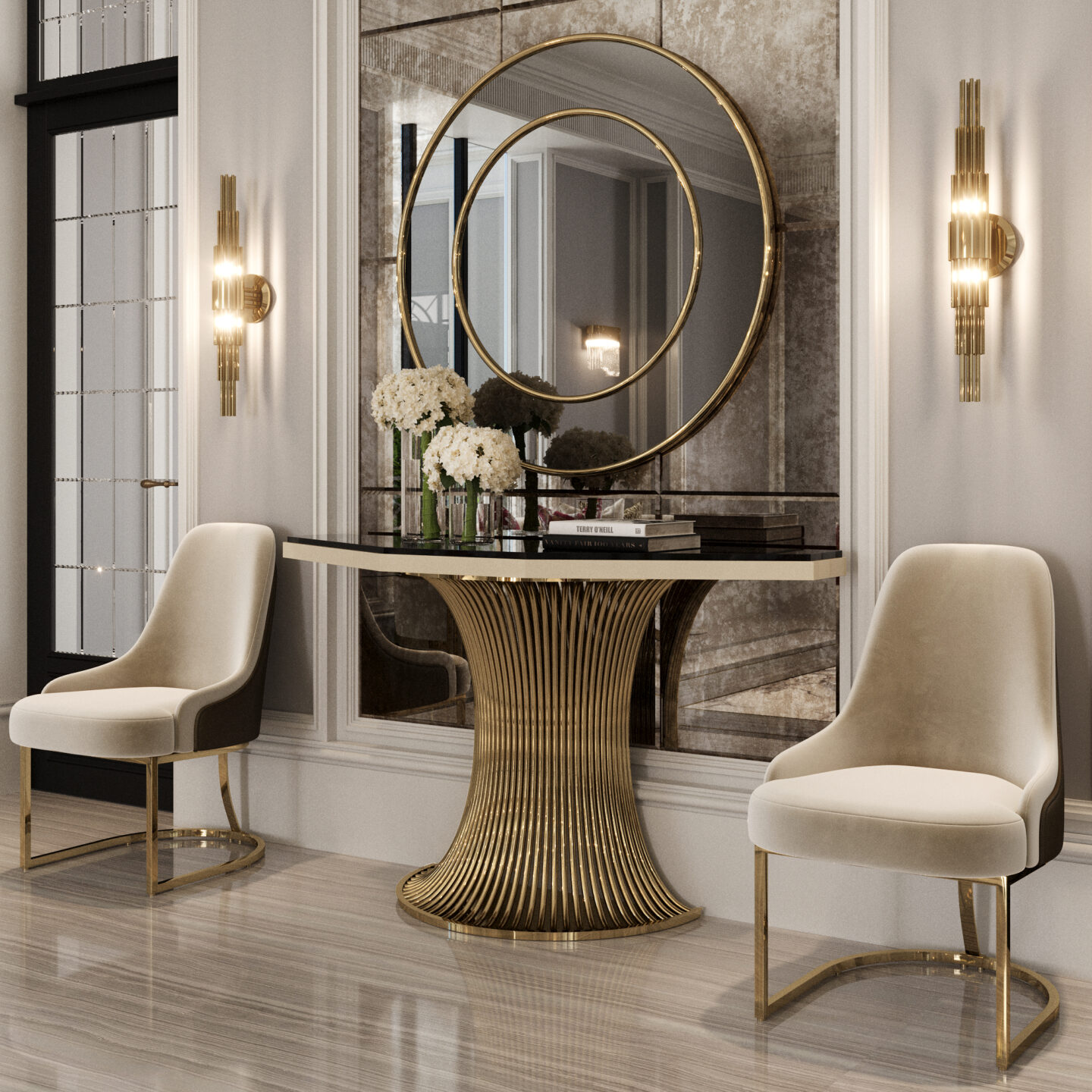 Elevate Your Space with Modern Lacquered Demi Console