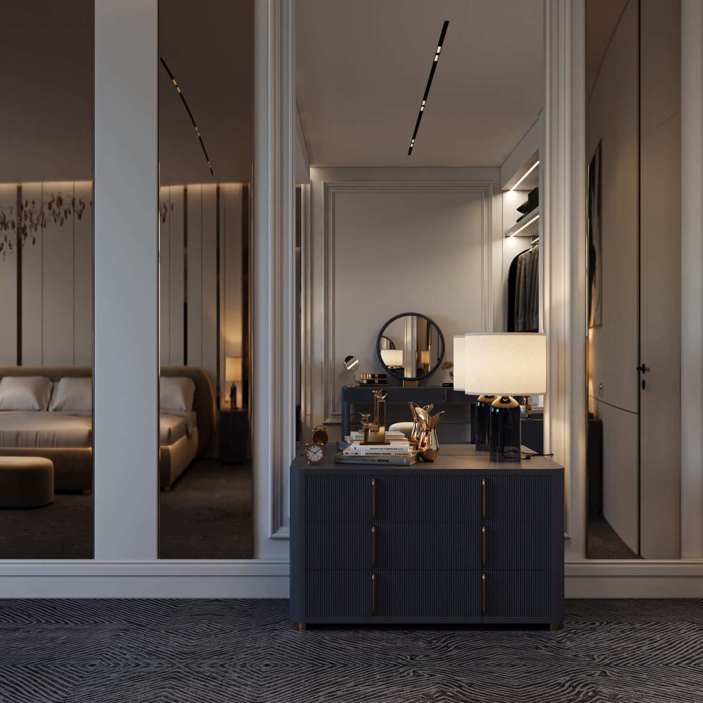 Contemporary Ribbed Lacquered Chest of Drawers - Juliettes Interiors