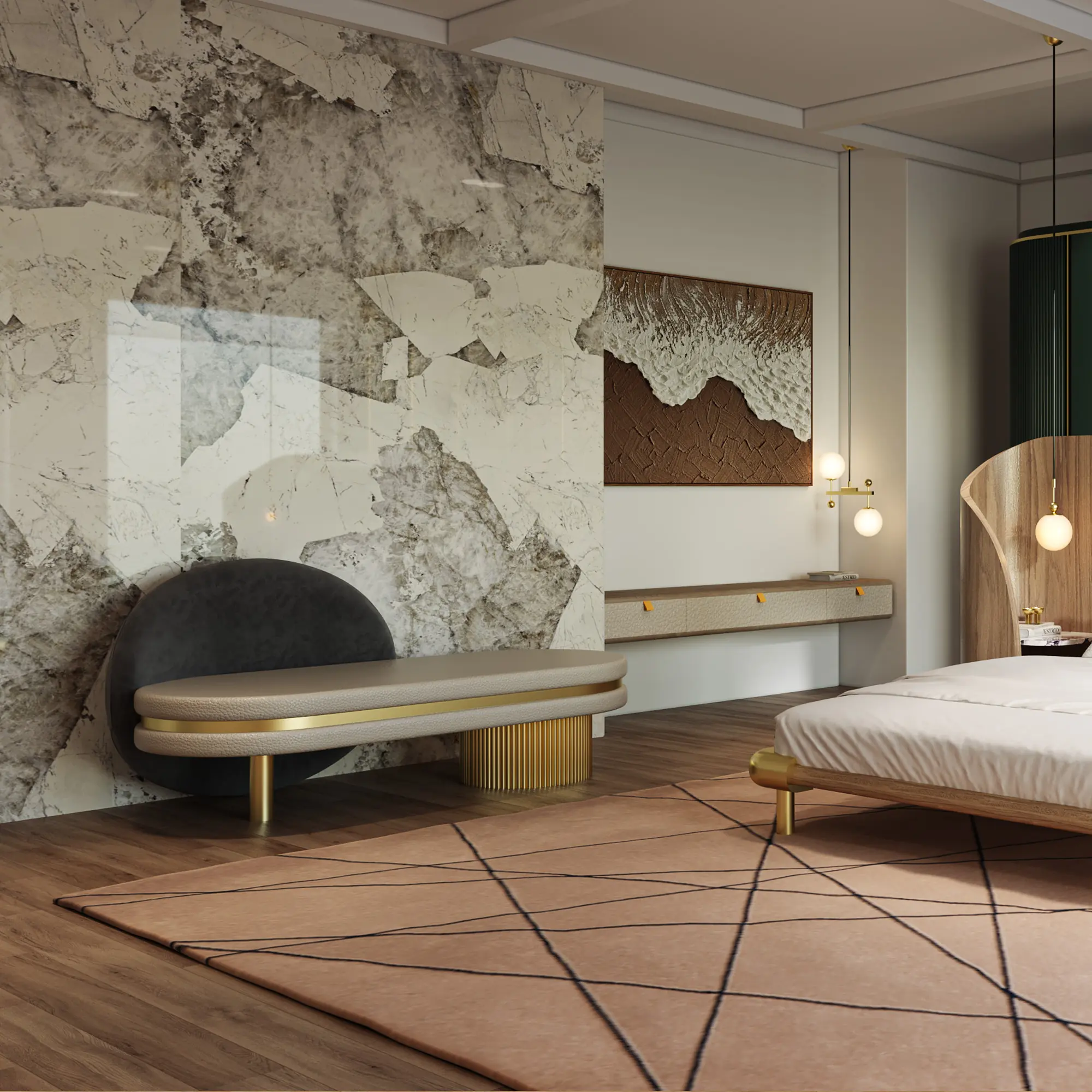 Contemporary Veneered Floating Sideboard - Juliettes Interiors