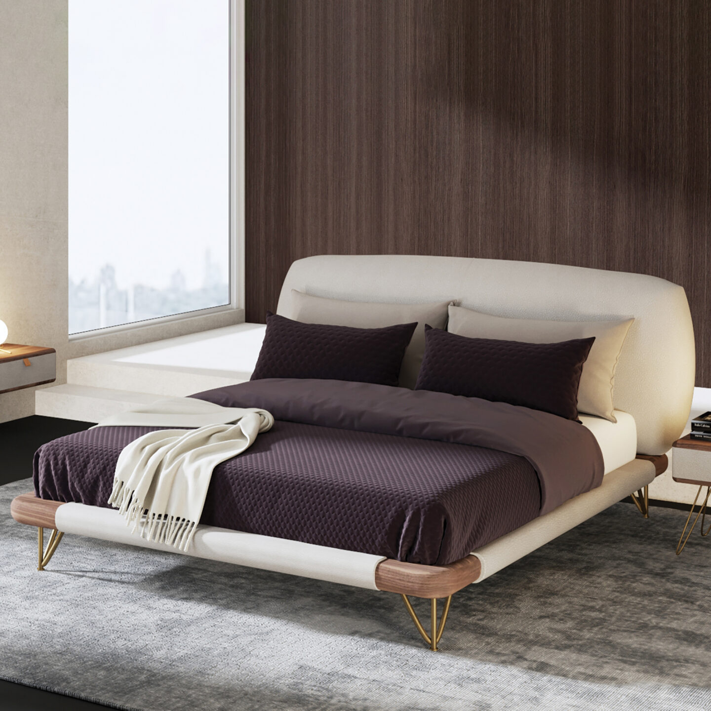 High End Contemporary Italian Bed - Juliettes Interiors