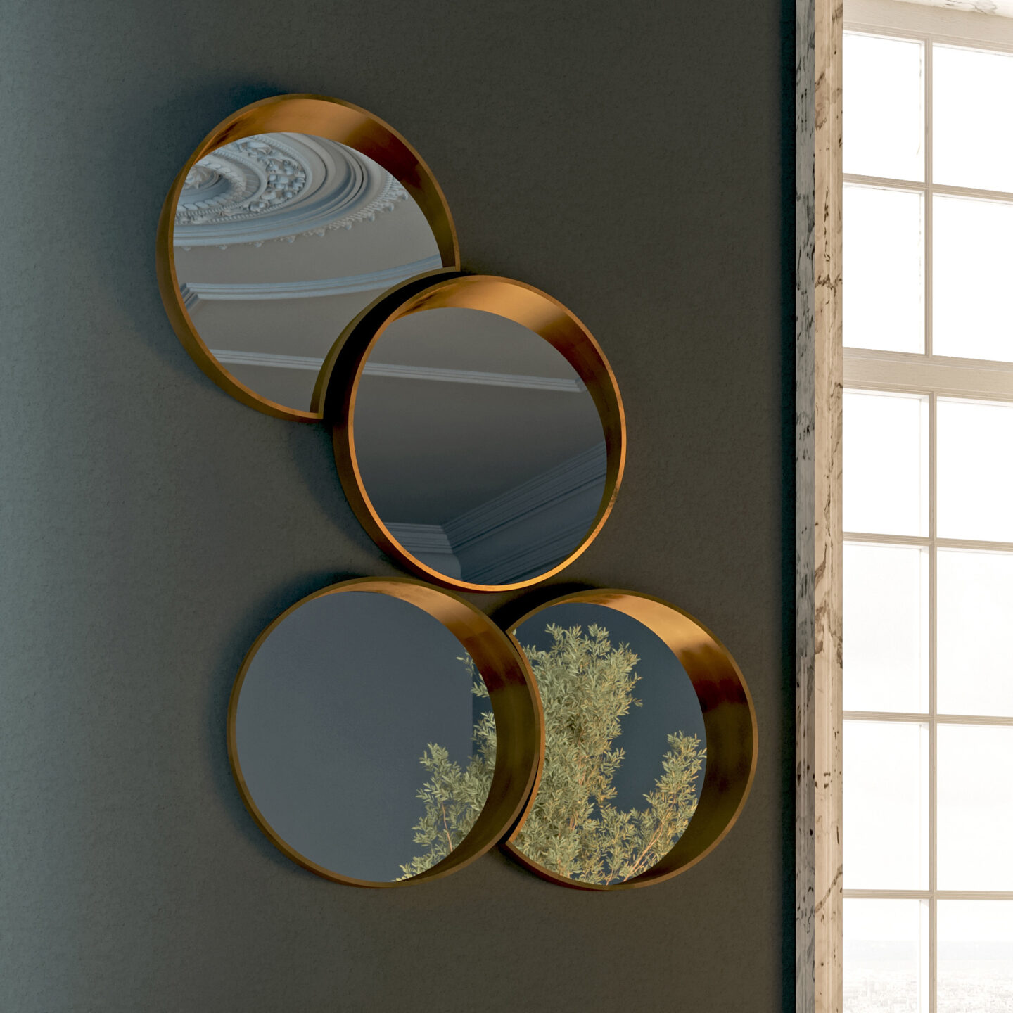 Modern Floating Wall Mirror Cluster - Juliettes Interiors