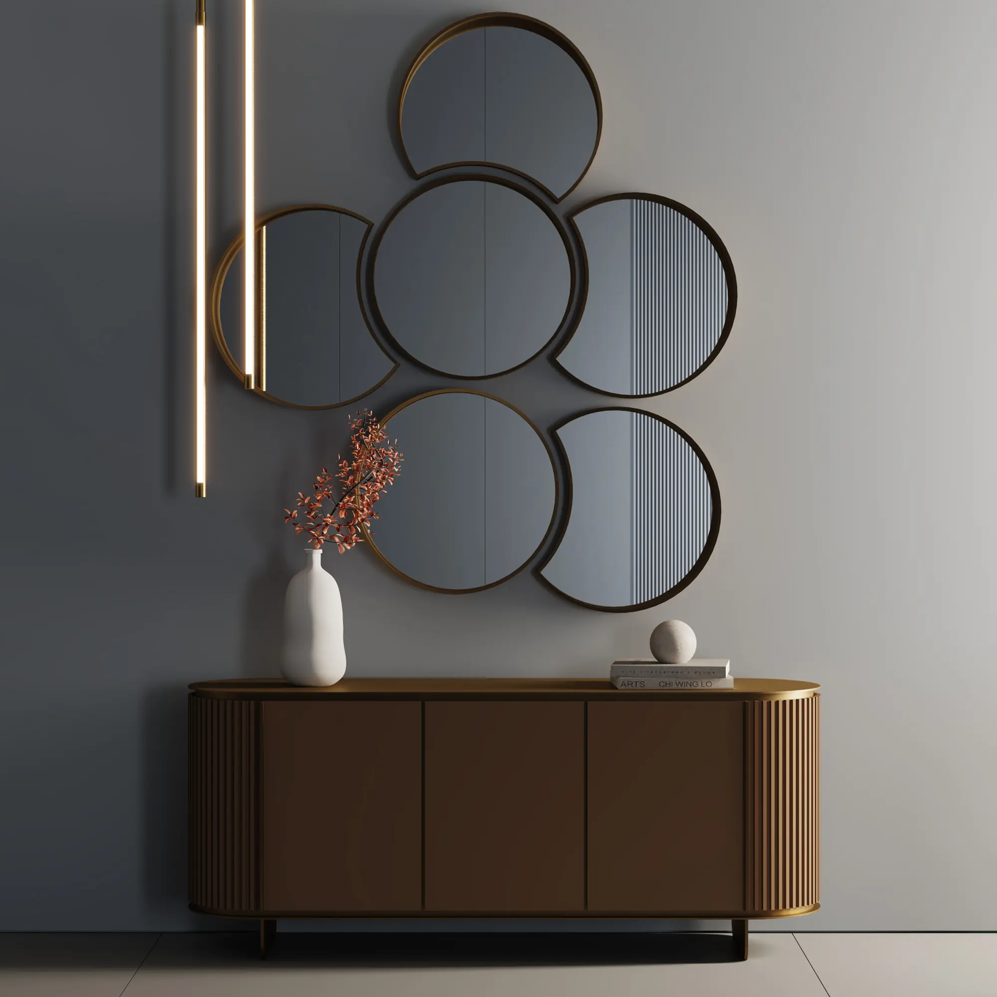 Modern Floating Wall Mirror Cluster - Juliettes Interiors